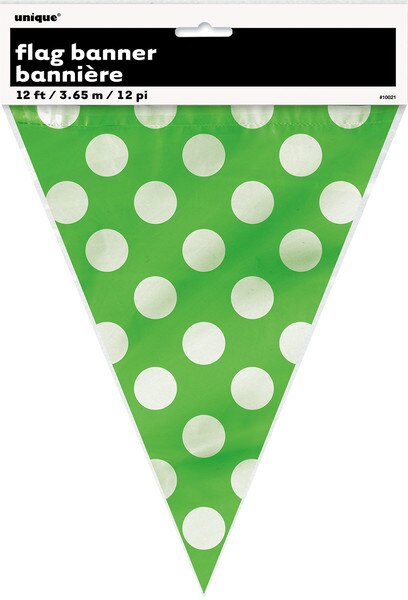 DOTS FLAG BANNER - LIME GREEN