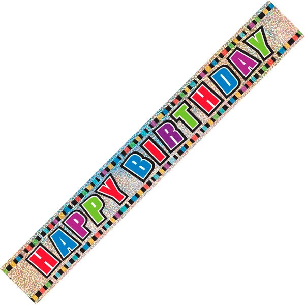 COLOUR HAPPY B'DAY BANNER 12ft