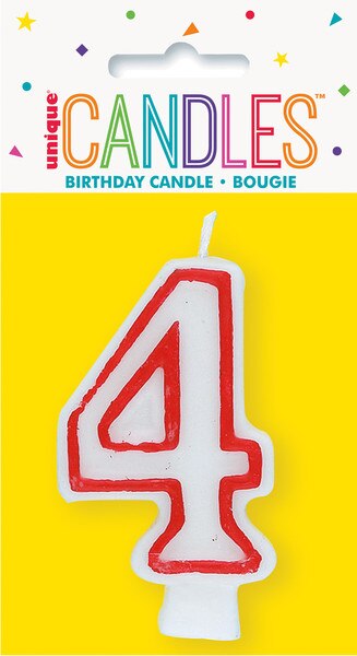 NUMERAL CANDLE 4 - RED