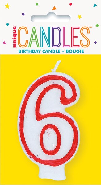 NUMERAL CANDLE 6 - RED