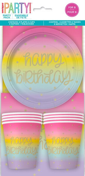 RAINBOW STARS PARTY PACK FOR 8