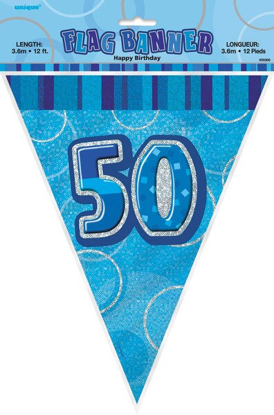 GLITZ BLUE FLAG BANNER - 50