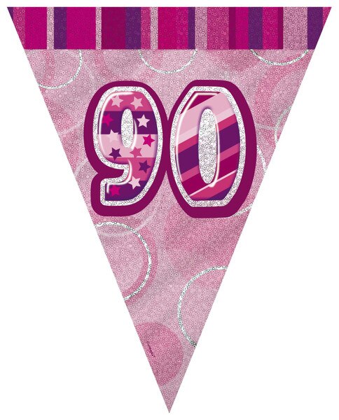 GLITZ PINK FLAG BANNER - 90