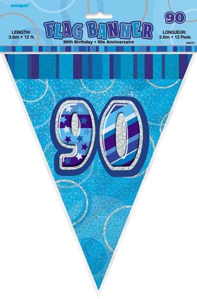 GLITZ BLUE FLAG BANNER - 90
