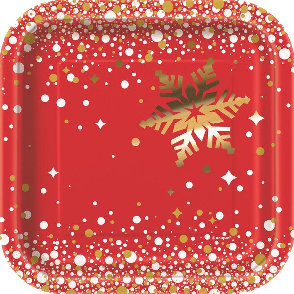 GOLD SPARKLE XMAS 8x7" SQ PLTS