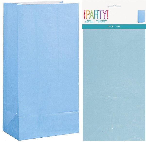 12 PAPER BAGS - POWDER BLUE
