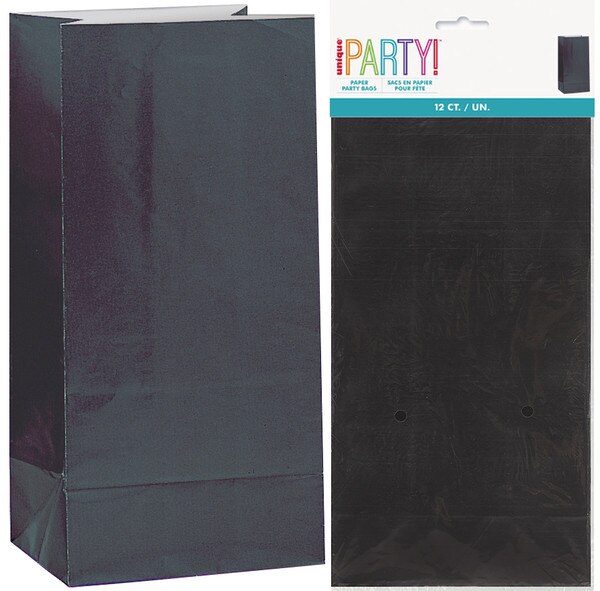 12 PAPER BAGS - BLACK