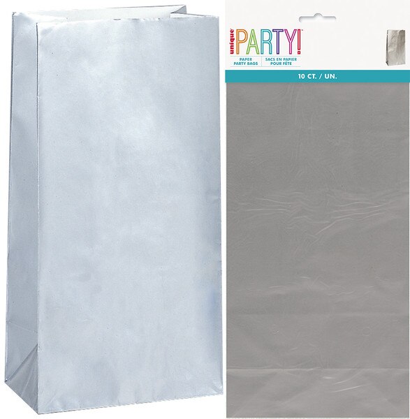 10 PAPER BAGS - SILVER