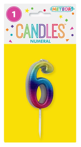 RAINBOW METALLIC MINI NUMBER - 6