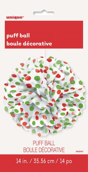 PUFF DOTS 36cm - RED+GREEN