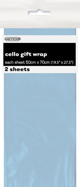 2 CELLO WRAP SHEETS - POW BLUE