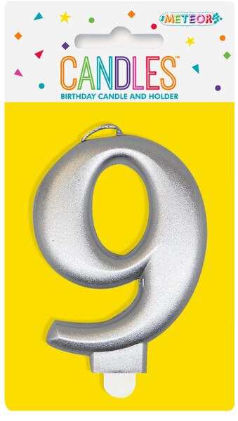 METALLIC BLUE B'DAY CANDLE - NUMBER 0