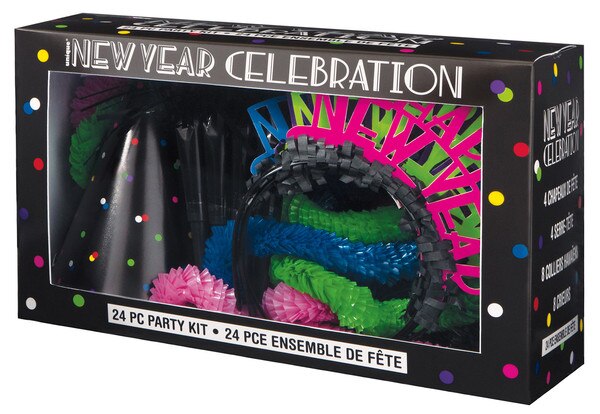 NY NEON DOTS PARTY KIT FOR 8