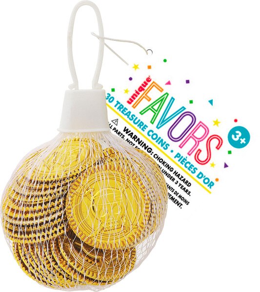 30 TREASURE GOLD COINS-NET BAG