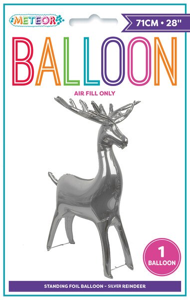 SILVER REINDEER STND FOIL BALLOON
