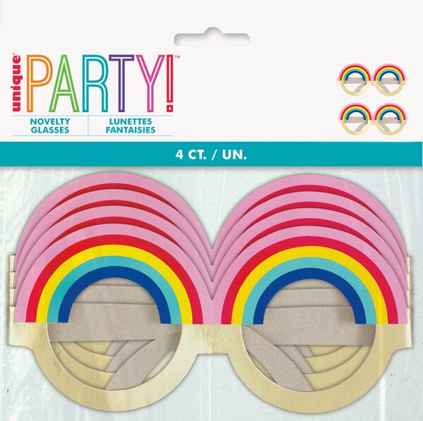 4 FL RBOW PPR PARTY NVLTY GLASSES
