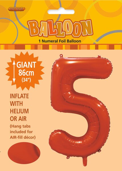 NUMERAL FOIL 34" PKG- ORANGE 5