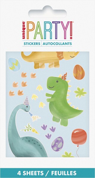 4 DINOSAUR STICKER SHEETS
