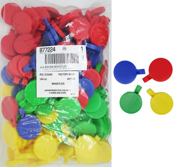 144 ROUND WHISTLES
