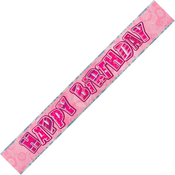 GLITZ PINK FOIL BANNER HB 12ft