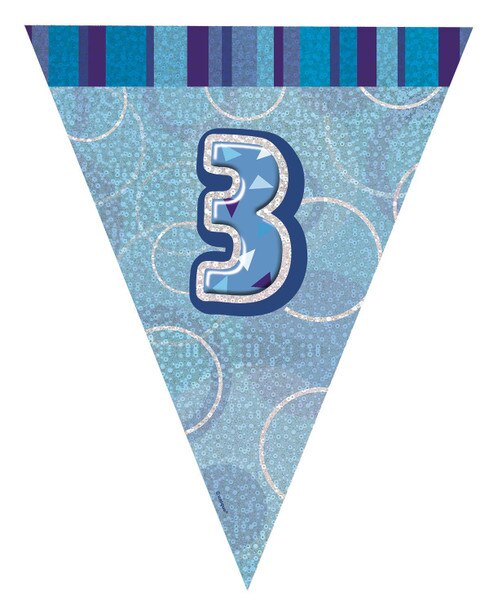 GLITZ BLUE FLAG BANNER - 3