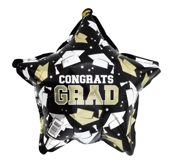 9582363 - Bulk Congrats Grad Star 22.8cm (9") Foil Balloon