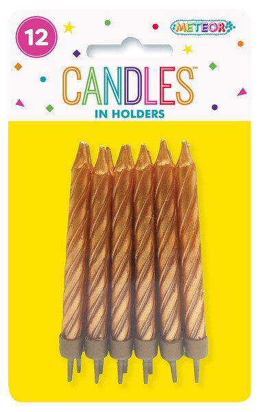 12 MET CANDLES/HLDS - GOLD