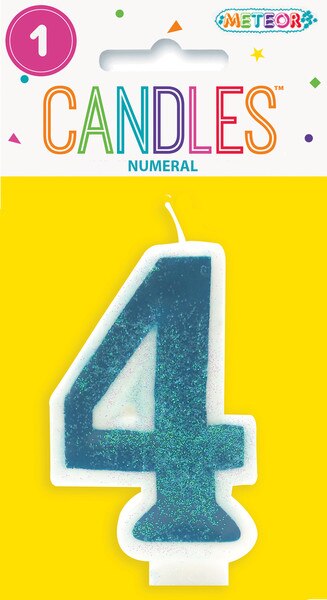 NUMERAL CANDLE 4 - BLUE
